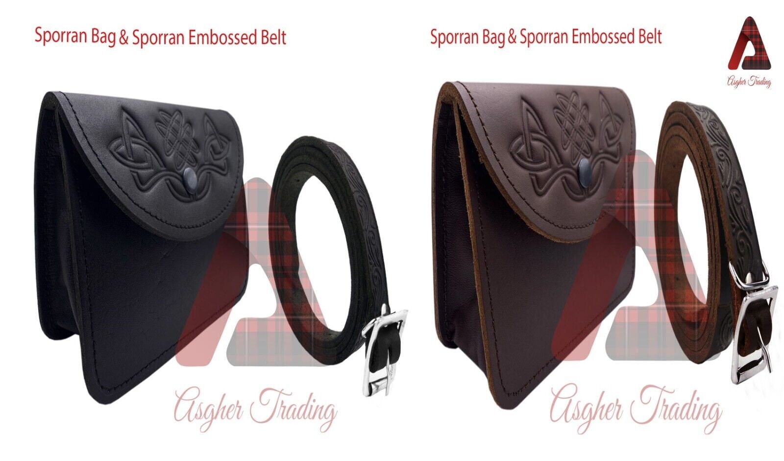 Scottish Kilt Belt Pouch Sporran Bag Kilt Sporran Beltstrap Embossed ...