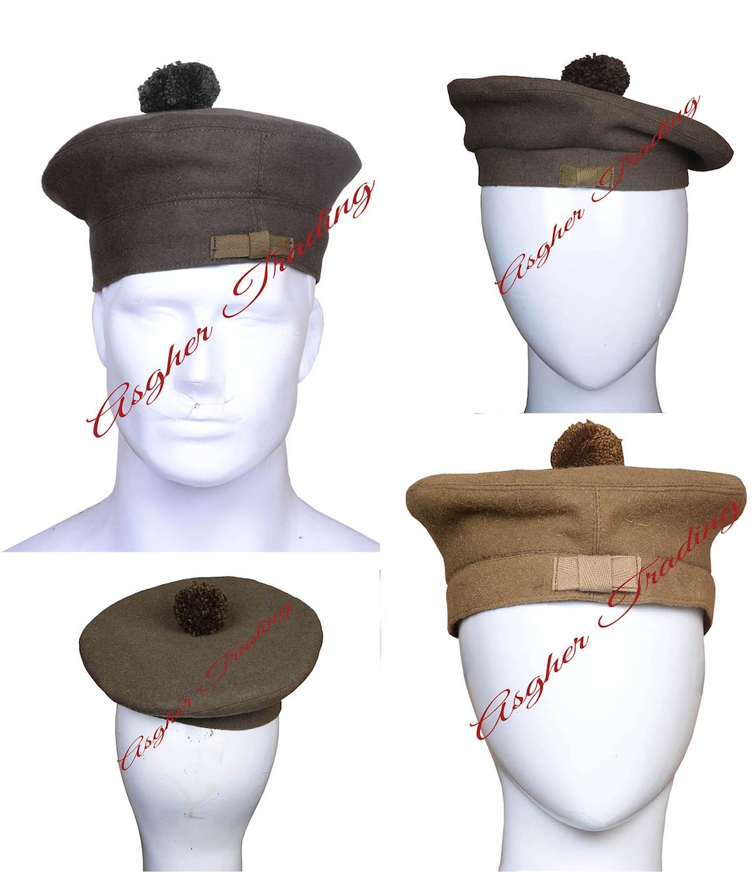 Wool Balmoral Hat: Scottish Piper Tam O' Shanter Kilt Caps 3 Colors - Etsy