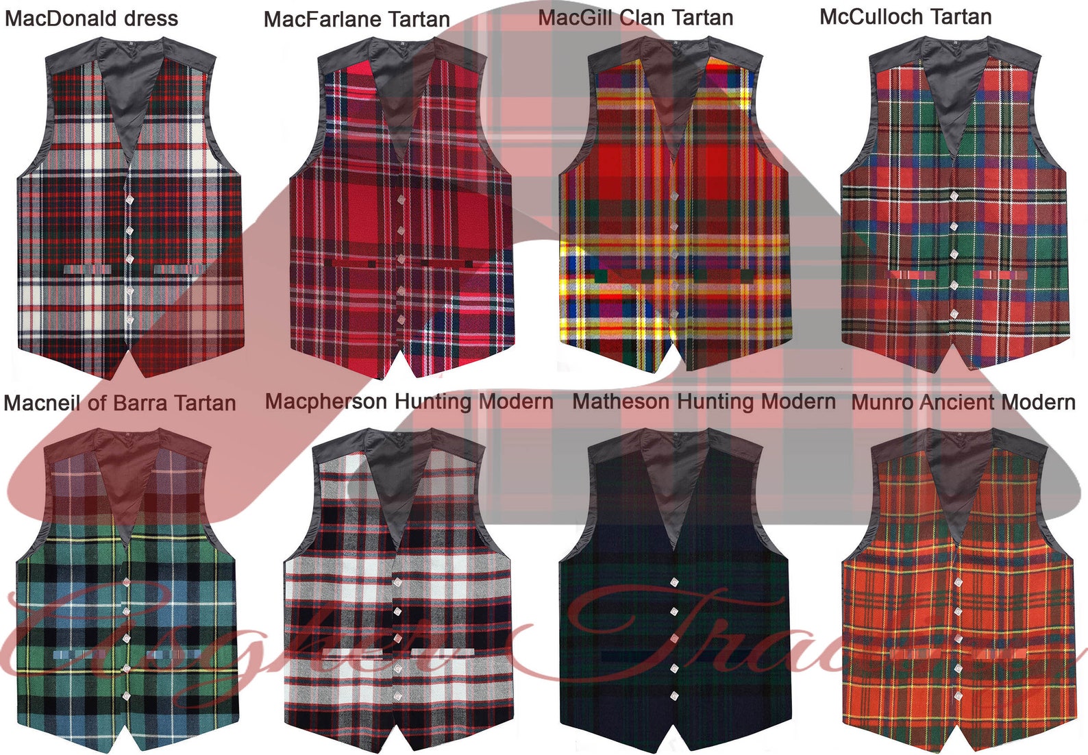 Hand Made Traditional Scottish 5 Buttons Clan Tartan Plaid Waistcoat ...