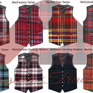 Hand Made Traditional Scottish 5 Buttons Clan Tartan Plaid Waistcoat ...