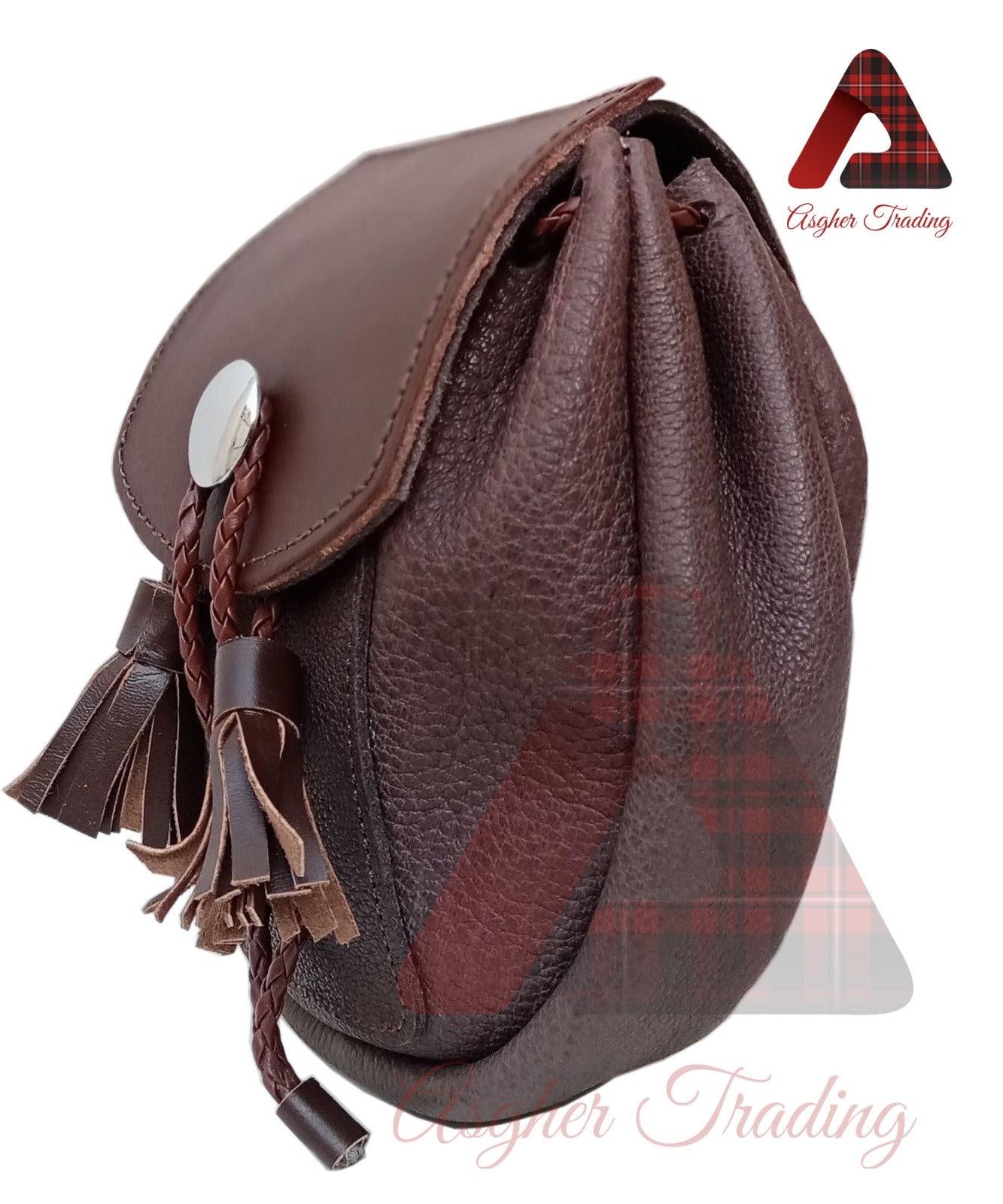 Scottish Real Brown Leather Sporran Rob Roy Style Kilt Sporran With ...