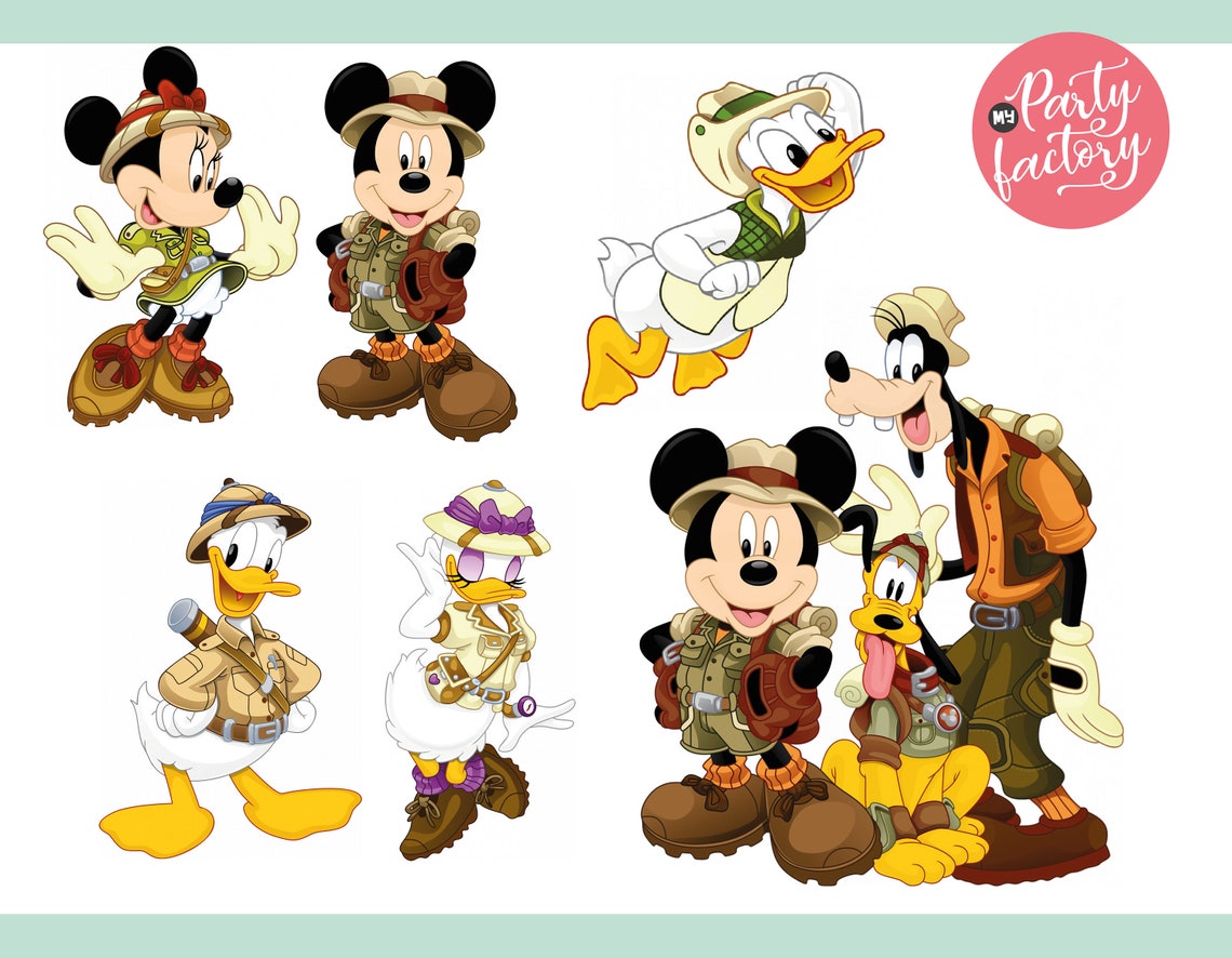 Mickey Safari Clipart PNG Digital Download 90 PNG With - Etsy UK