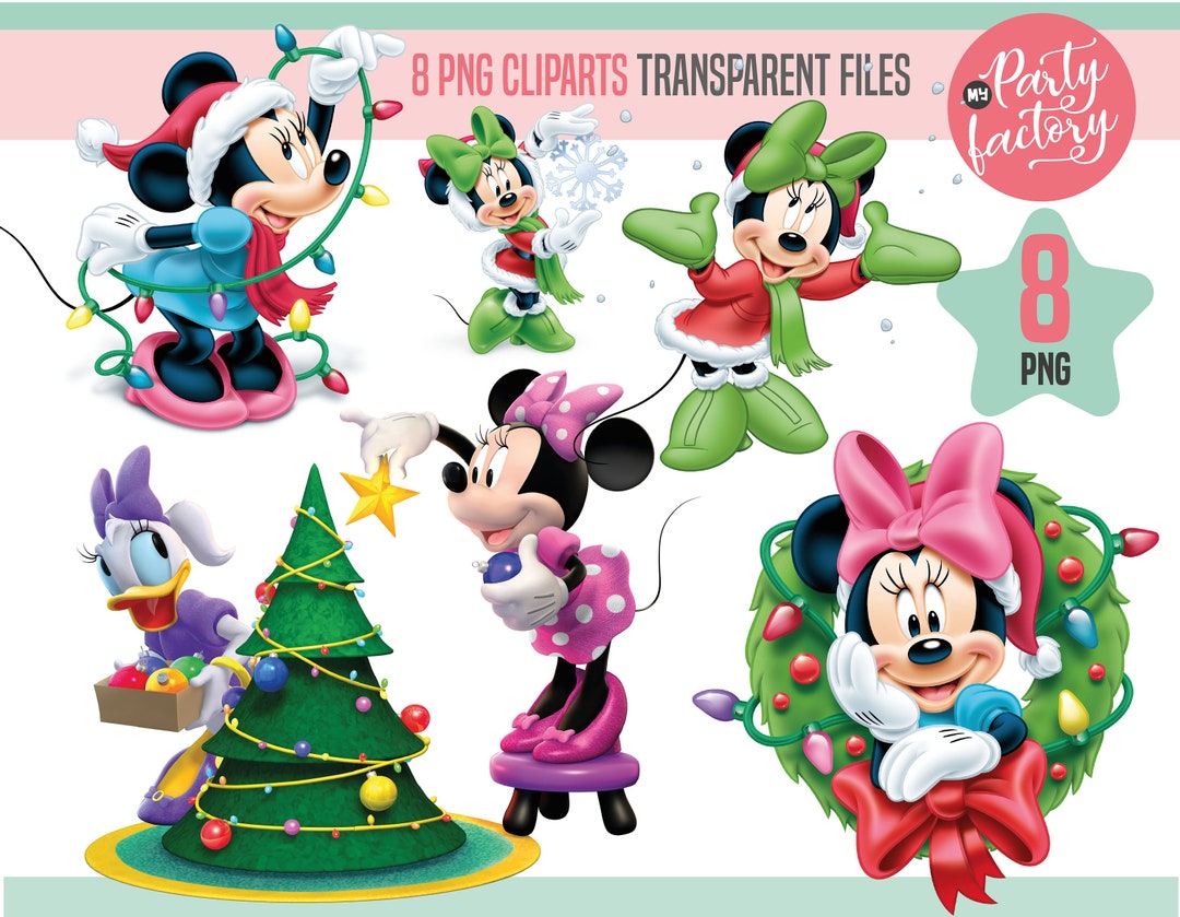 Minnie Mouse 8 PNG Christmas Clipart. Transparent Background - Etsy