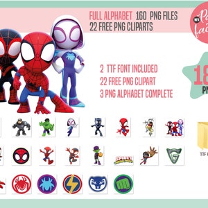 Spidey and His Amazing Friends Alphabet, Spidey Font, Free Spidey PNG ...