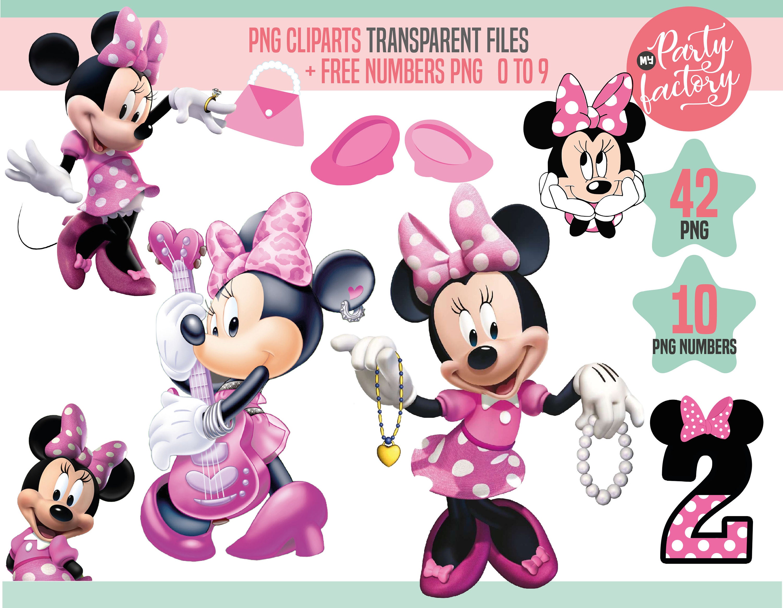 Minnie Mouse Bowtique Party Clipart