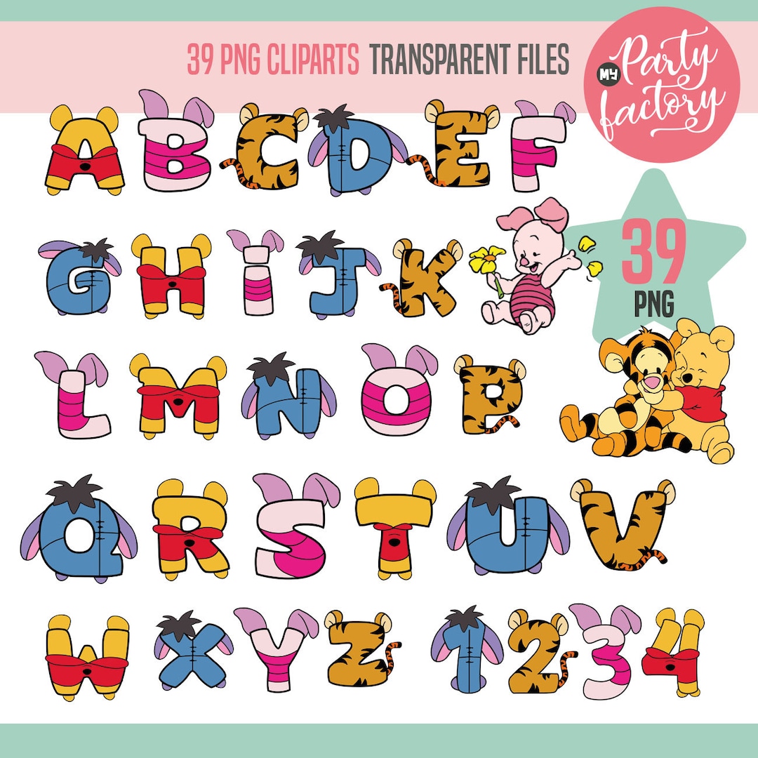 Winnie the pooh PNG Alphabet, Winnie the Pooh Font, Winnie the Pooh PNG ...