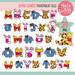 Winnie the Pooh PNG Alphabet, Winnie the Pooh Font, Winnie the Pooh PNG ...