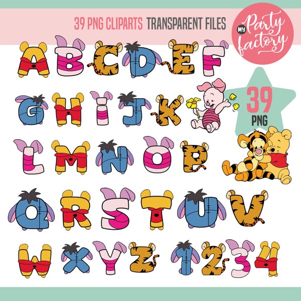 Winnie Pooh Letters - Etsy
