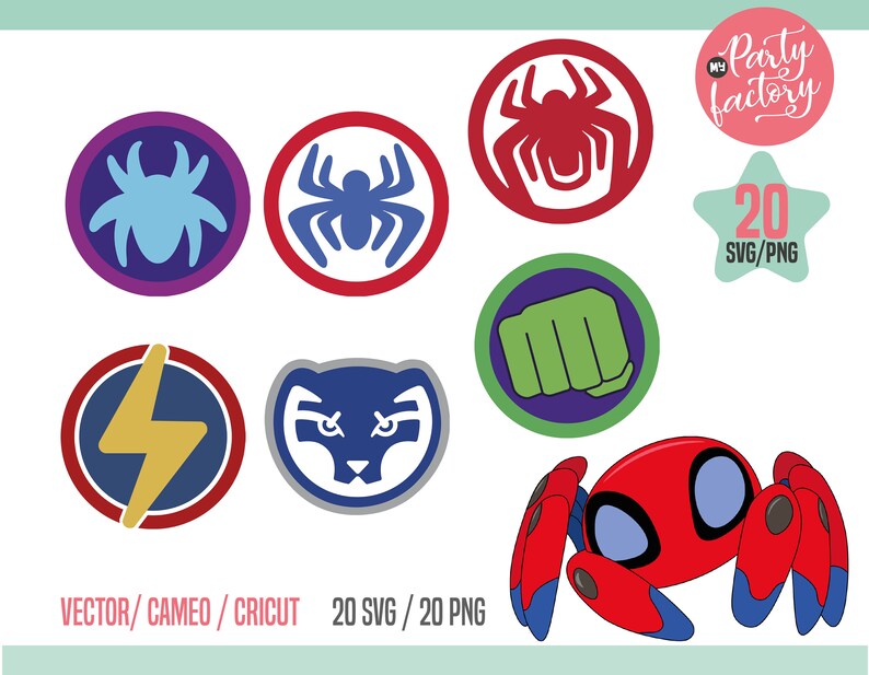 20 Clipart Spidey and Friends Spidey Digital Download SVG - Etsy