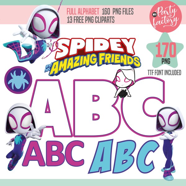 Spidey and his amazing friends font - Etsy México