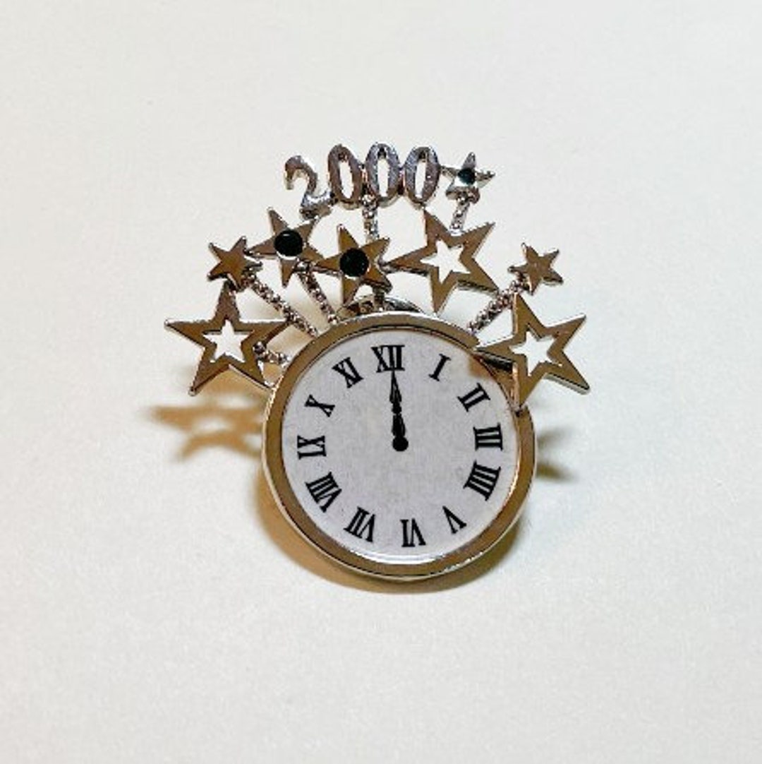 Vintage Avon Pin Millennium Clock Pin 2000 Y2K Silvertone - Etsy