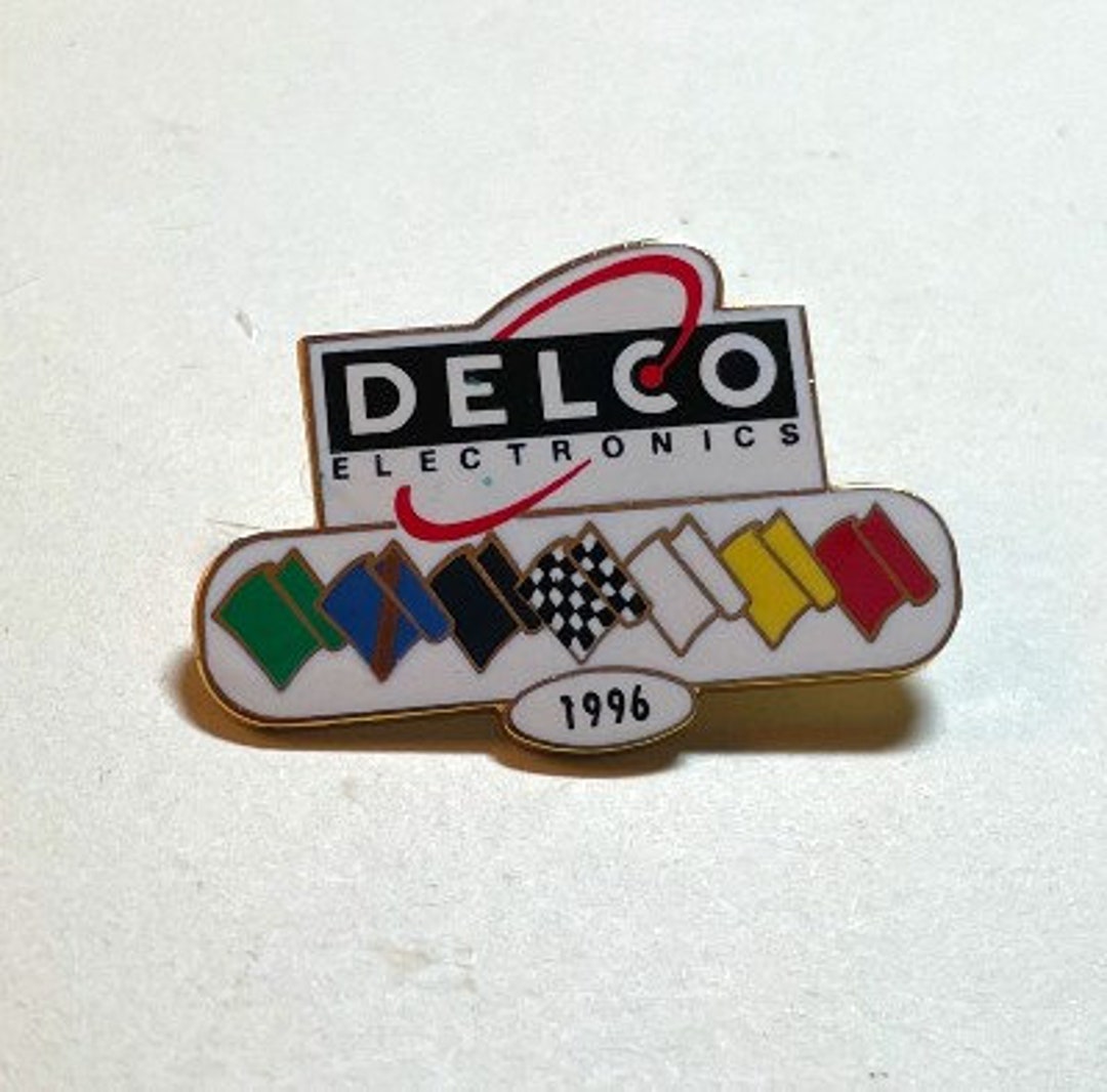 Vintage Delco Electronics 1996 Pinch Back Pin, Goldtone Metal, Colorful ...