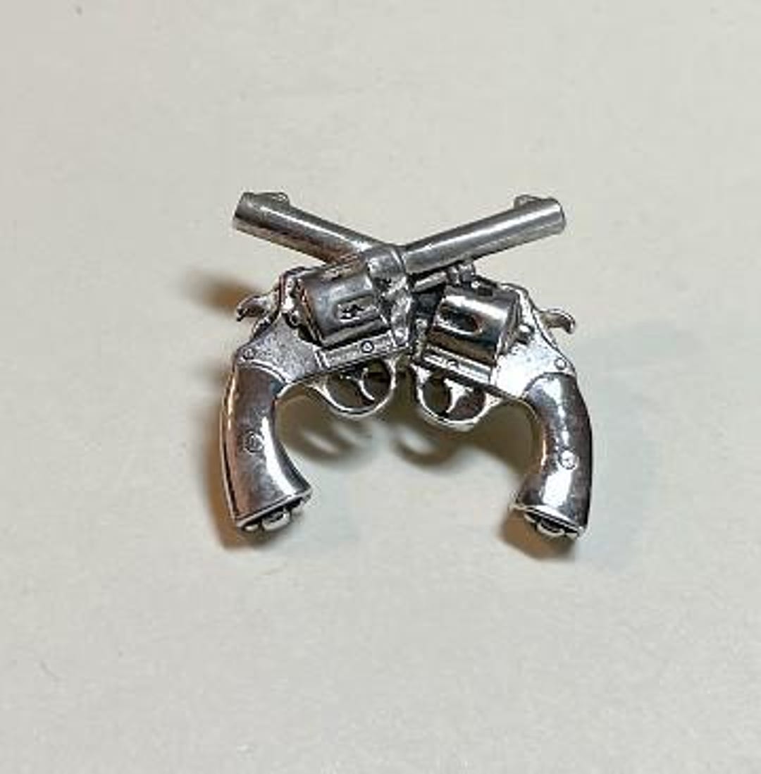Vintage Swank Double Gun Bolo Slide, Silvertone Metal, No Laces, Slide ...