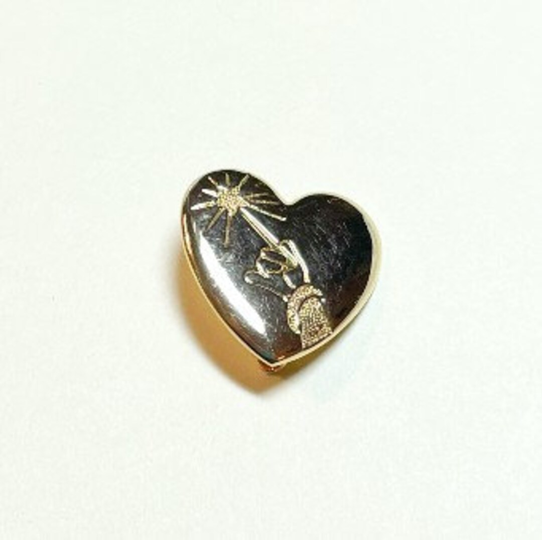 Vintage Disney Arm and Wand Variety Club Brooch, Goldtone Metal Heart ...