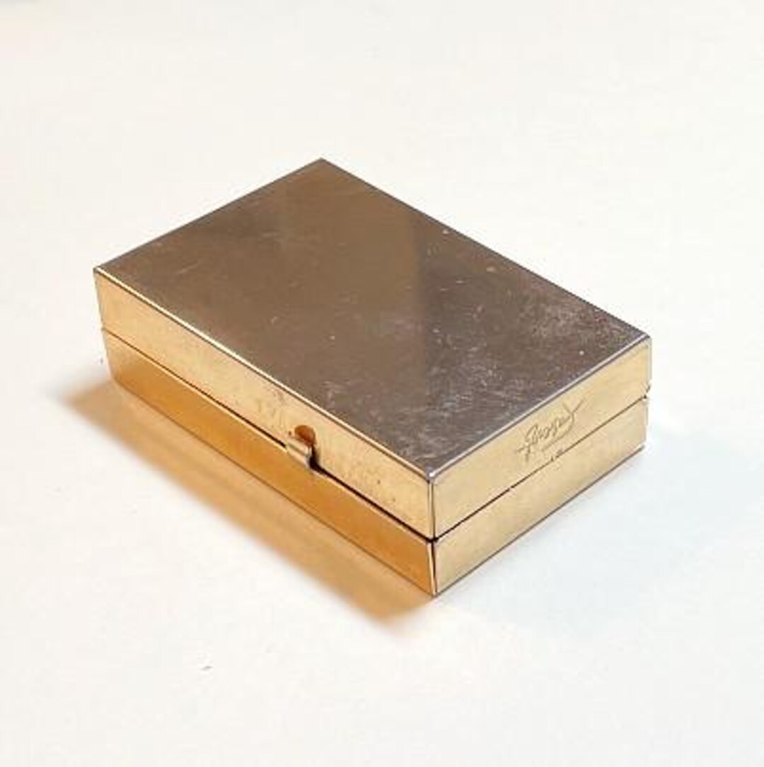 Vintage Small Faberge Box, Maybe Trinket or Vanity Box, Goldtone Metal ...