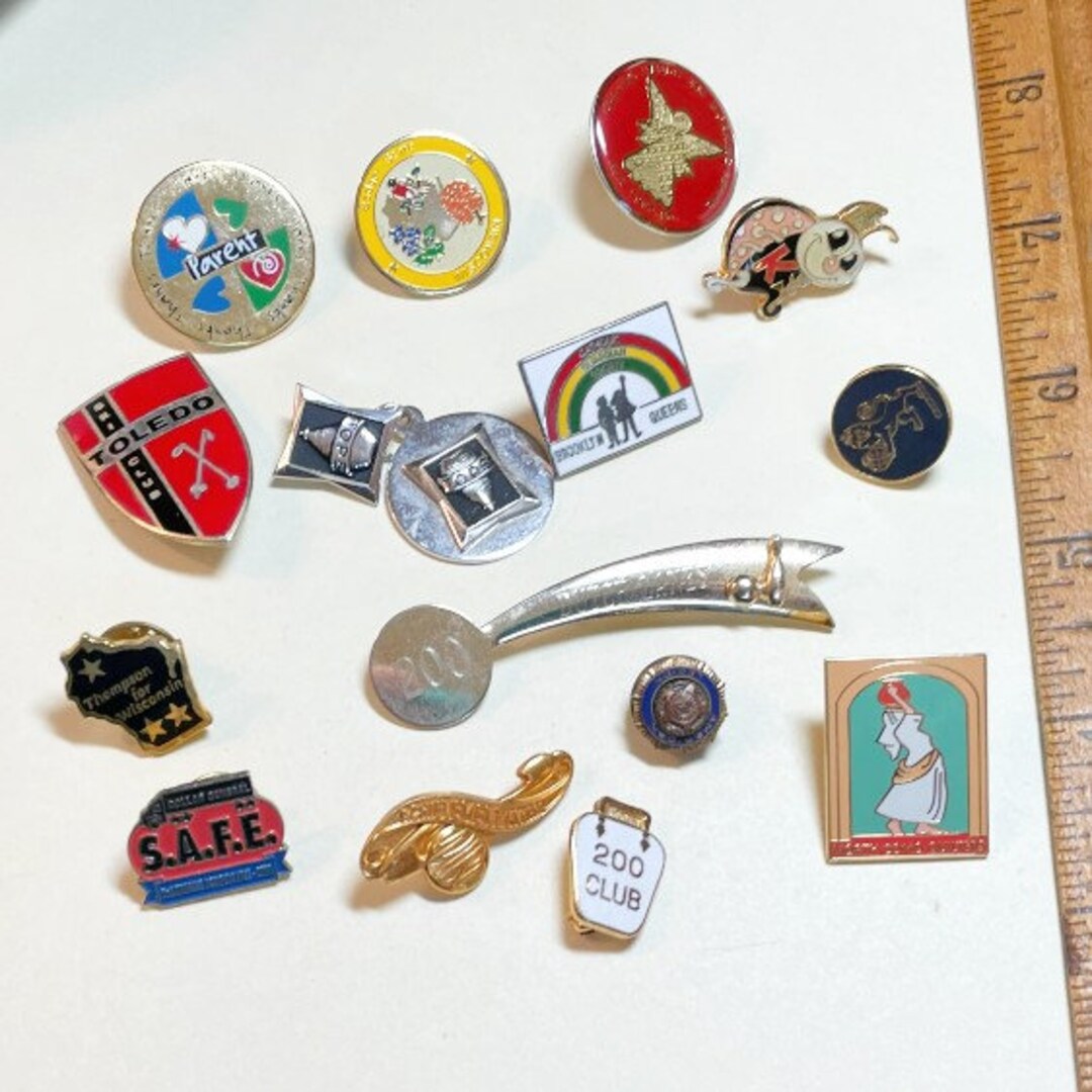 Lot of 15 Vintage Novelty, Souvenir, Club Pins and One Pendant, Bowling ...