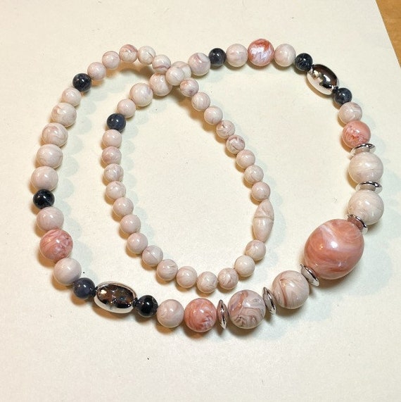 Vintage Big 80s necklace, 24 inches, plastic beads, b… - Gem