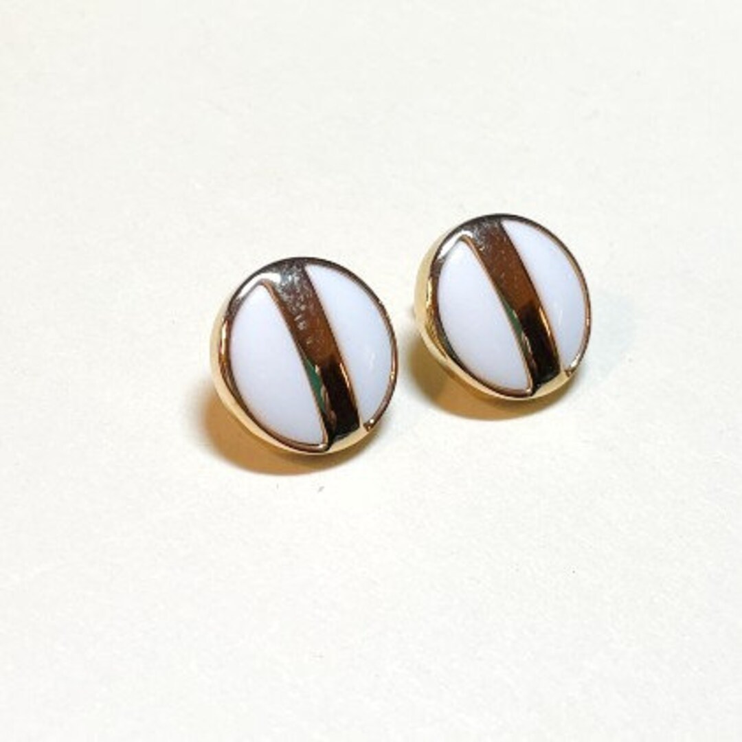 Vintage Avon Pierced Earrings, Button Earrings, Goldtone Metal With ...