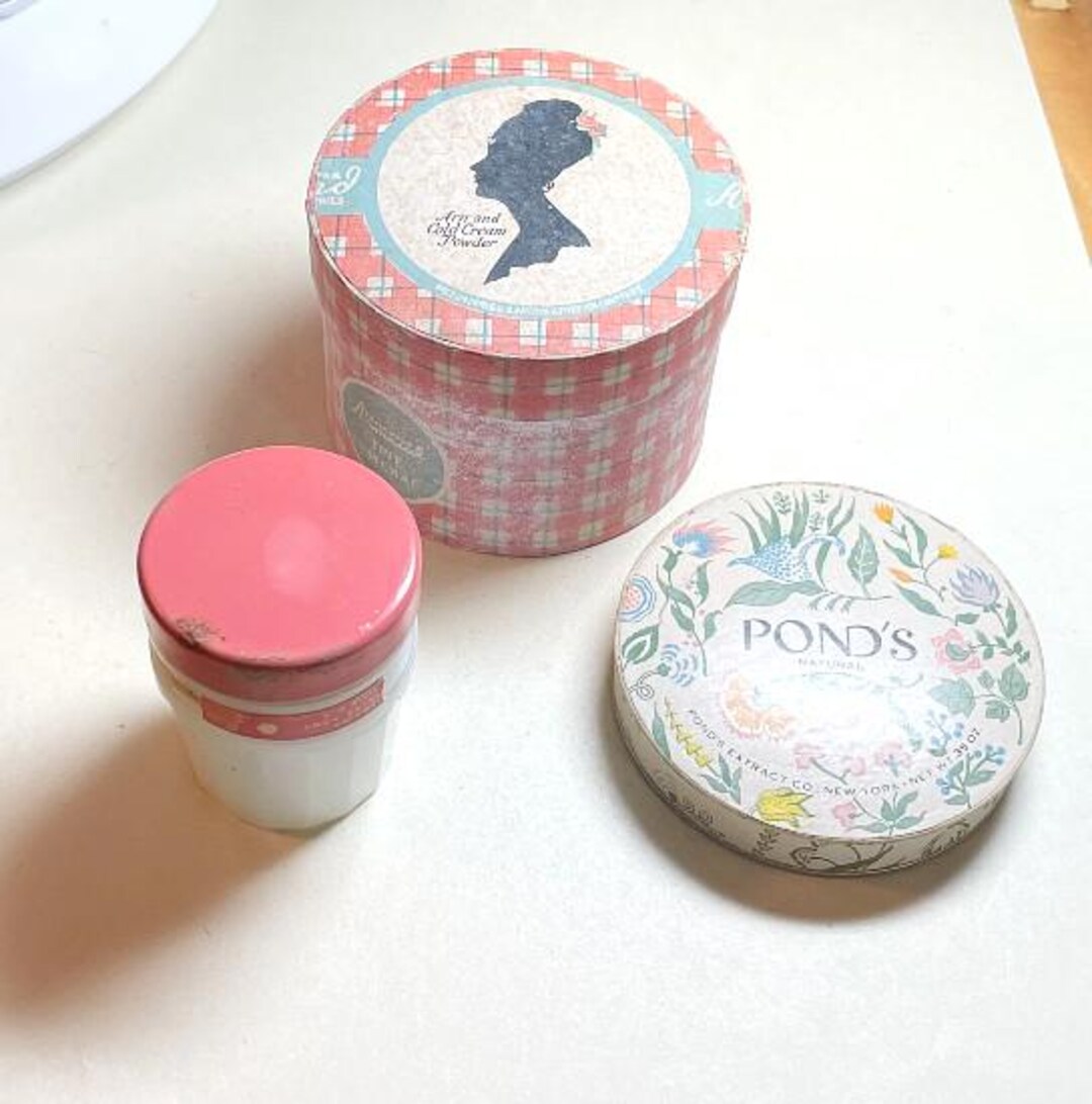 Collection of Three Vintage Vanity Makeup Items, Armand Cold Cream ...