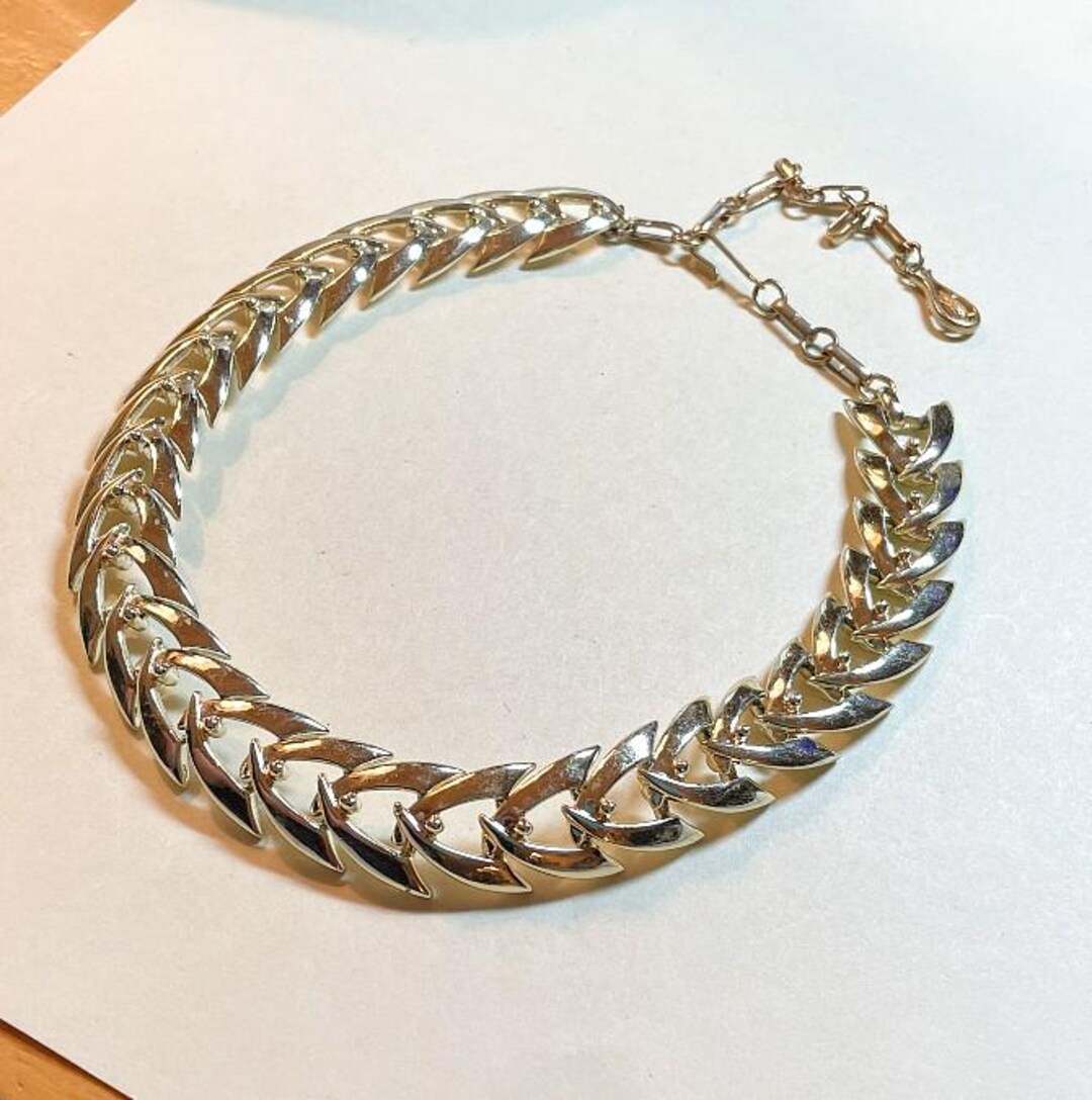 Vintage Collar Style Link Necklace From Coro, 13 to 16 Inches Long ...