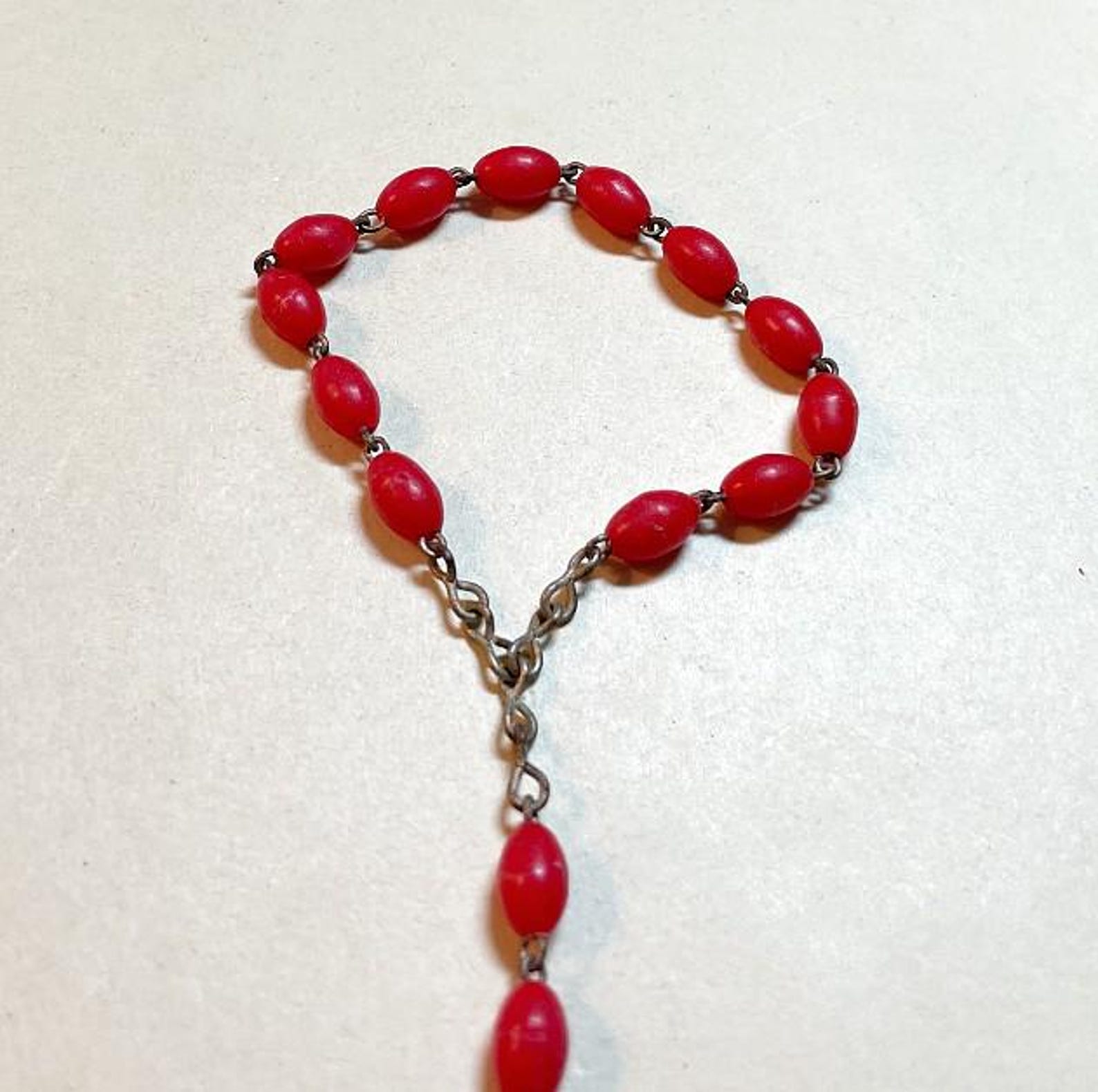 Vintage Small Chaplet Rosary Infant of Prague, Silvertone Metal, Enamel ...