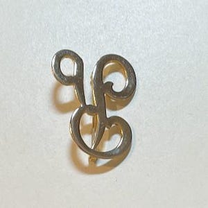 Vintage Classic Letter R Brooch, Vintage Letter R Pin, Initial R Brooch ...