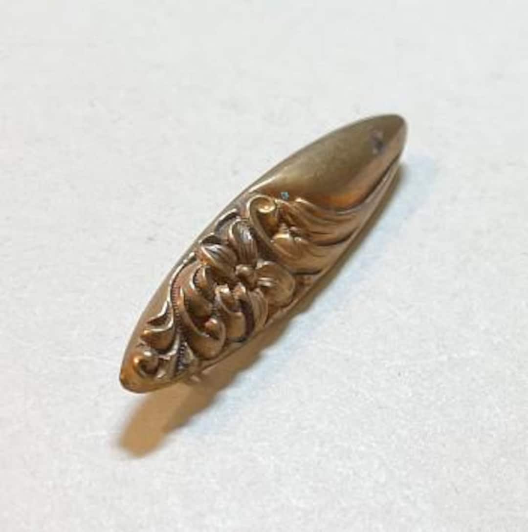 Vintage Antique Victorian Bar Pin, Goldtone Metal, Scrolled Floral ...