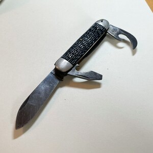 Vintage Shabby Pocket Knife, Four Blades, Imperial Probably, Bottle Can ...