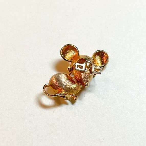 Vintage Avon Brooch, Spectacular Mouse Pin, goldtone … - Gem