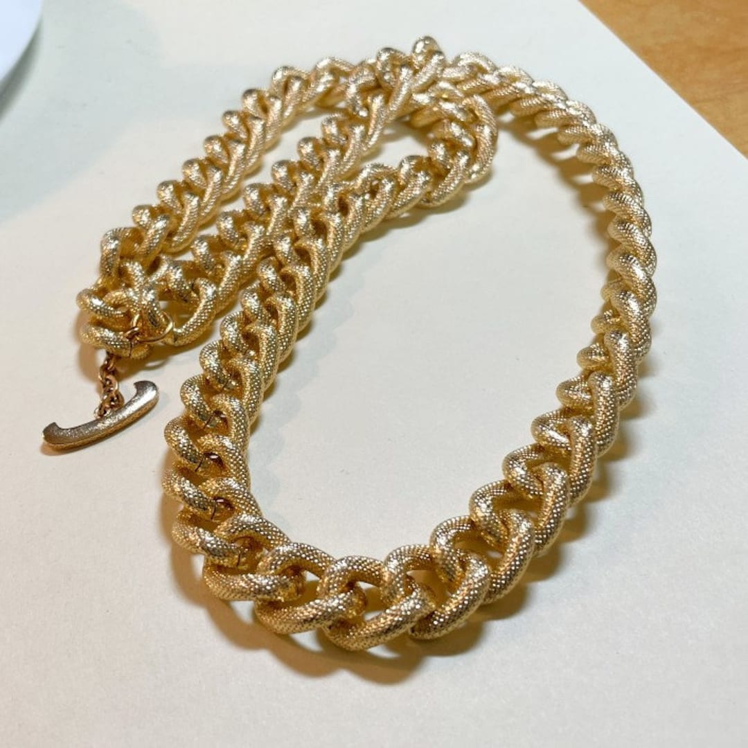 Vintage Avon Chain Necklace, Gilded Links Necklace, 25 Inches Long, Can ...