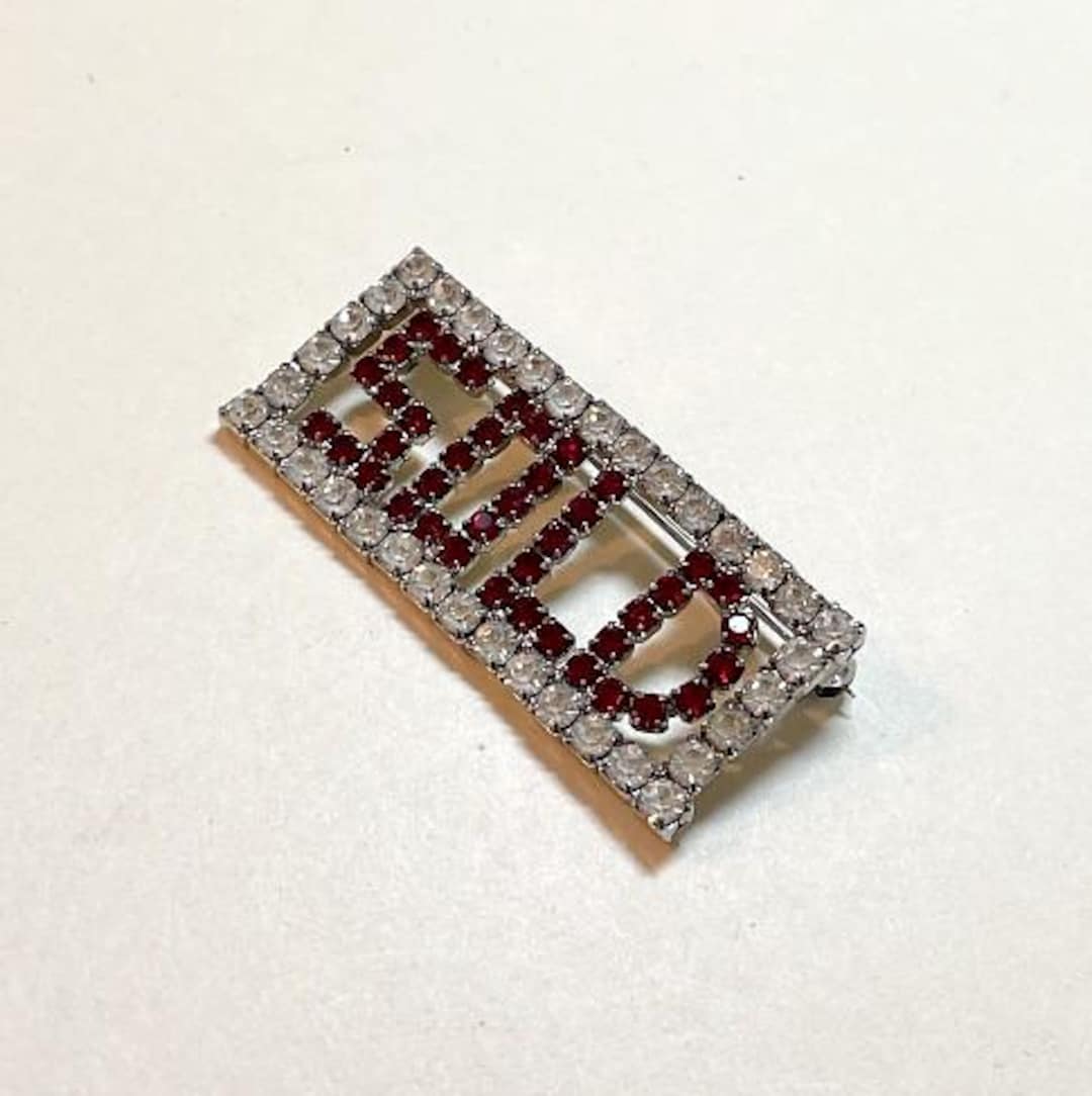 Vintage Realtor Sold Sign Brooch, Silvertone Metal With Rhinestones ...