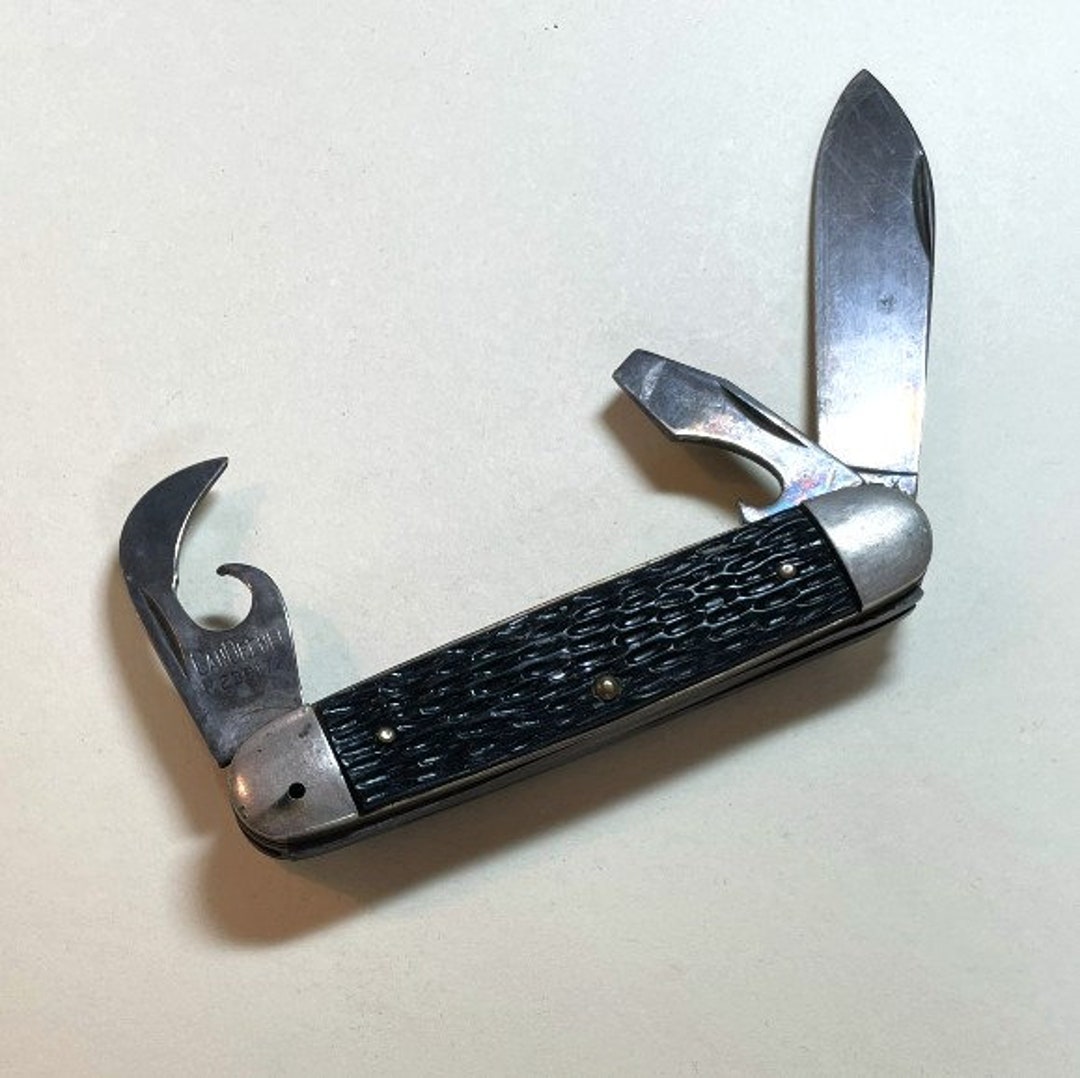 Vintage Shabby Pocket Knife, Four Blades, Imperial Probably, Bottle Can ...