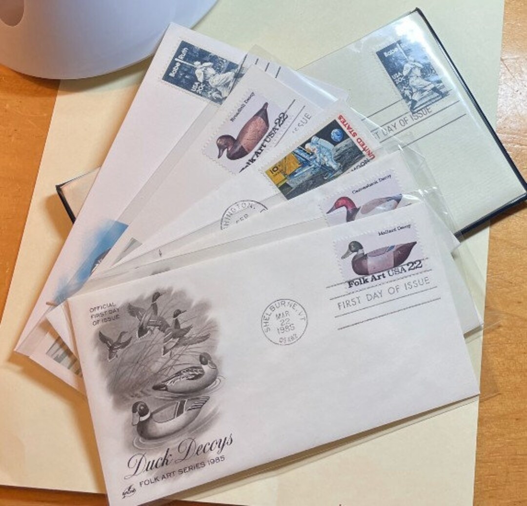 Lot of Six USPS First Day of Issue Envelopes, Babe Ruth, First Landing ...