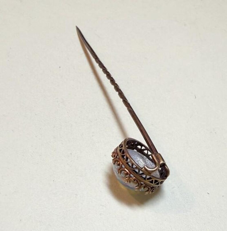 Vintage Victorian to Edwardian Stickpin, Cravat Pin, Goldtone Metal ...