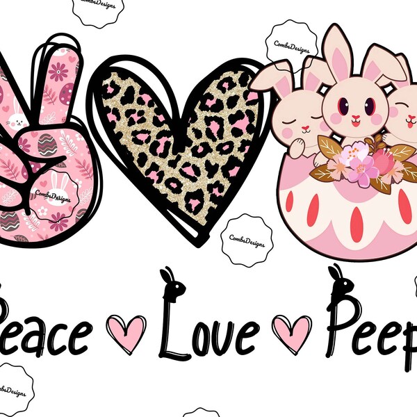 Peace Love Bunny Svg - Etsy