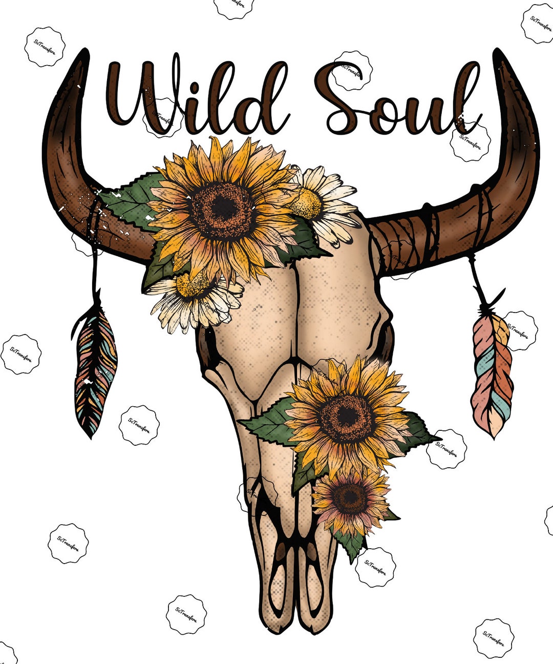 SUBLIMATION TRANSFER / Ready to Press Heat Transfer / Wild Soul / Cow ...