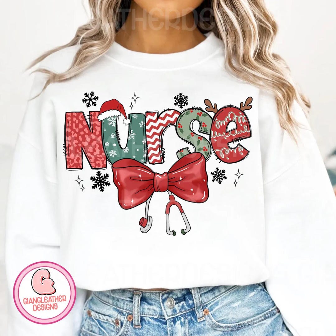 Nurse Christmas DTF Transfer, Sublimation Transfer, Ready to Press Heat ...