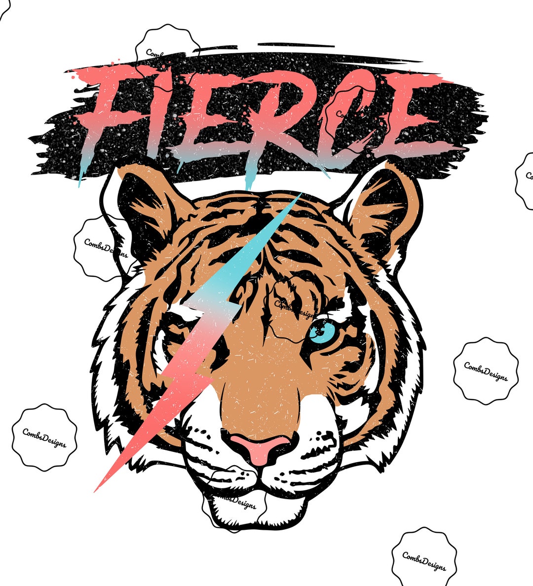 Ready to Press Heat Transfer Sublimation Design / Tiger / Fierce ...
