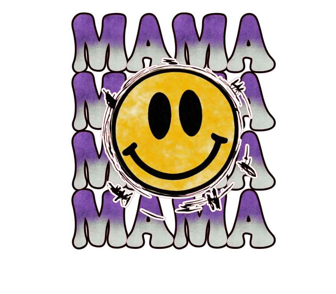 Retro Mama Smiley Face DTF Transfer, Sublimation Transfer, Ready to ...