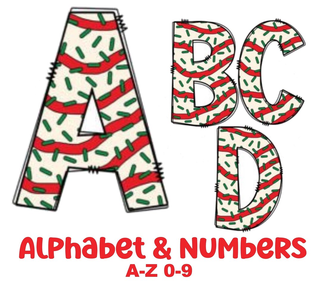 Christmas Alphabet PNG Christmas Letters Numbers Clipart Christmas Tree ...