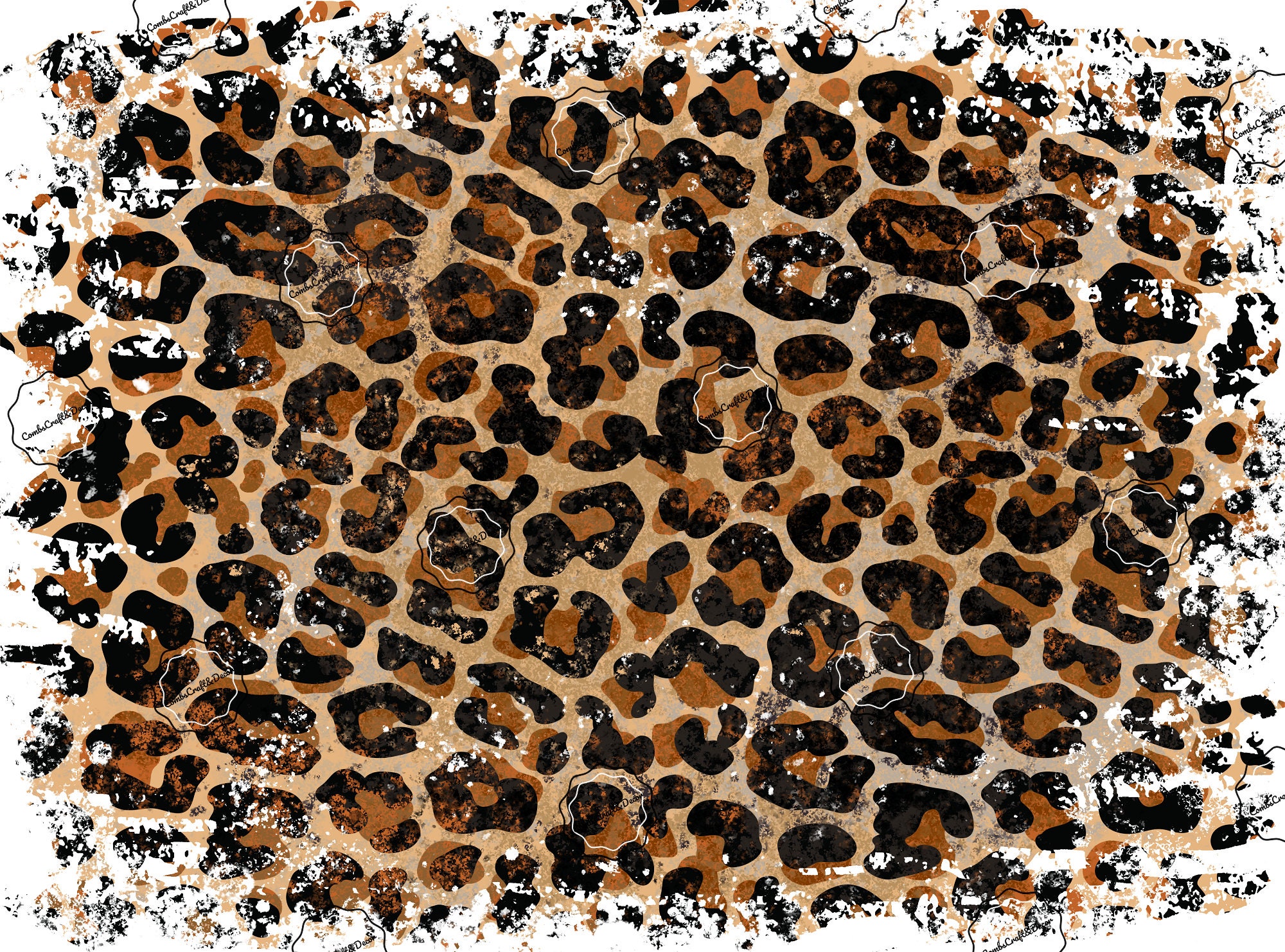 Craft Supplies & Tools Cheetah Black/Brown Distressed Patches Leopard ...