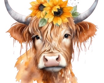 DTF Transfer Ready to Press Highland Cow - Etsy