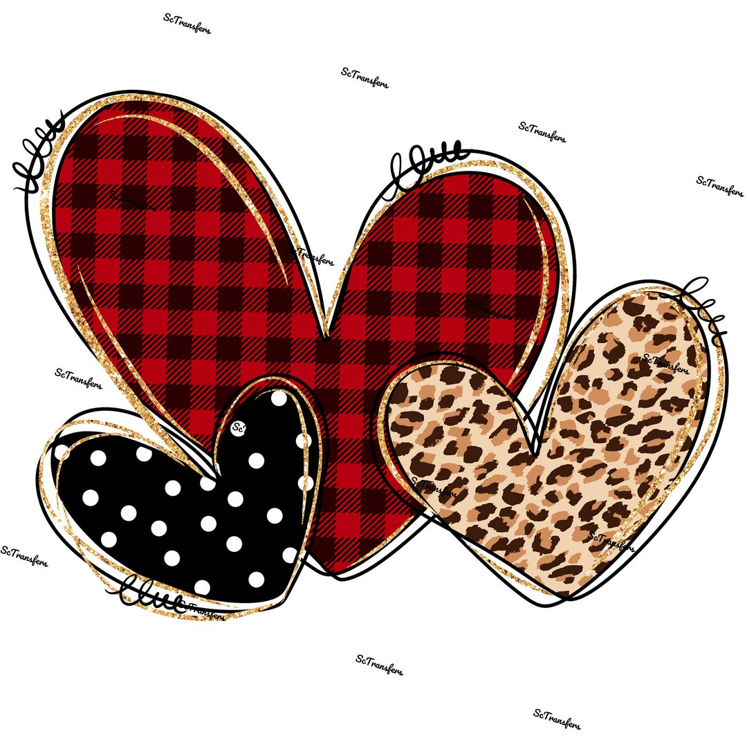 Sublimation Transfer / Ready to Press Heat Transfer / Hearts ...