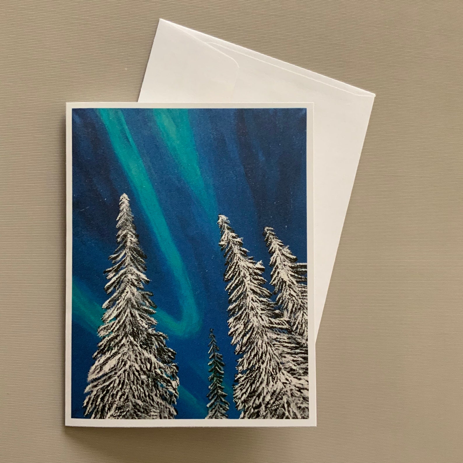 Northern Lights Winter Cards Christmas Cards Set of Holiday - Etsy