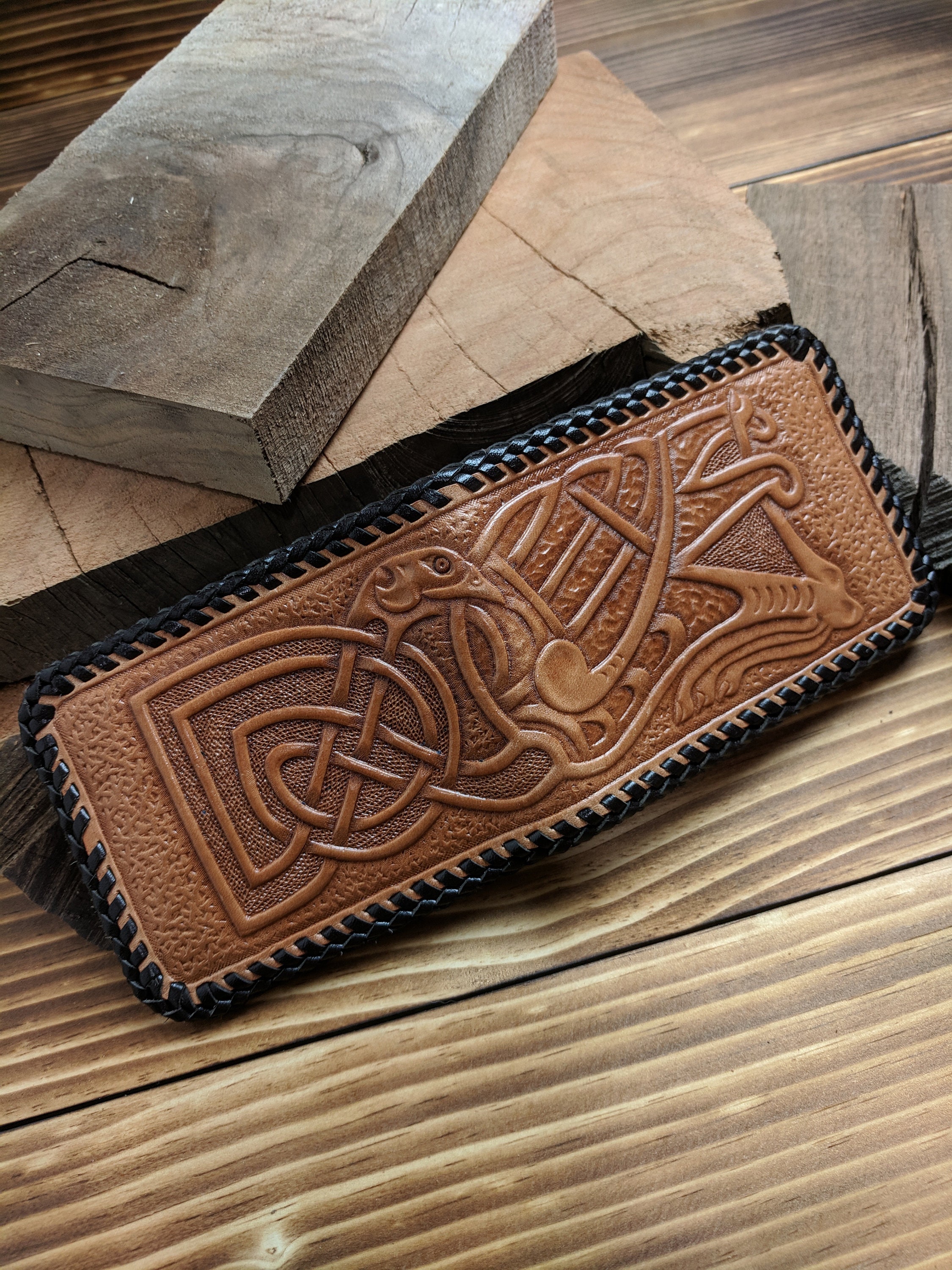 celtic-brown-leather-front-pocket-wallet-with-pagan-celtic-ornament