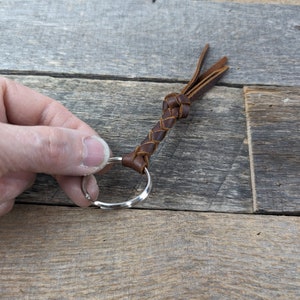 Brown Braided Leather Keychain Round Braid With Turk's Head Knot Key ...