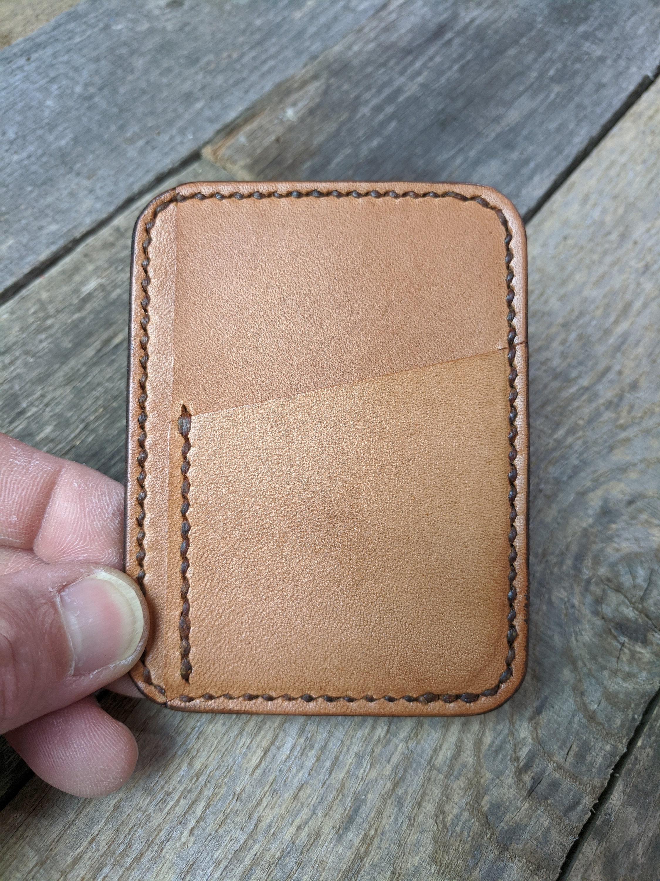 Leather Front Pocket Wallet with Dark Brown Fish Skin, Slim Wallet ...