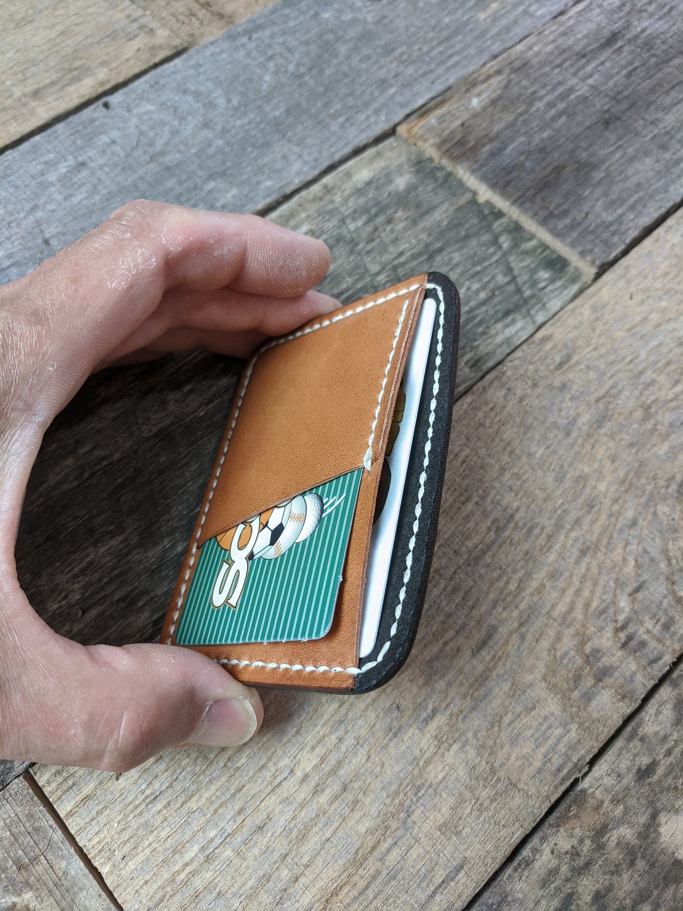 Hand Tooled Leather Front Pocket Wallet with Celtic Wolf Design, Slim ...