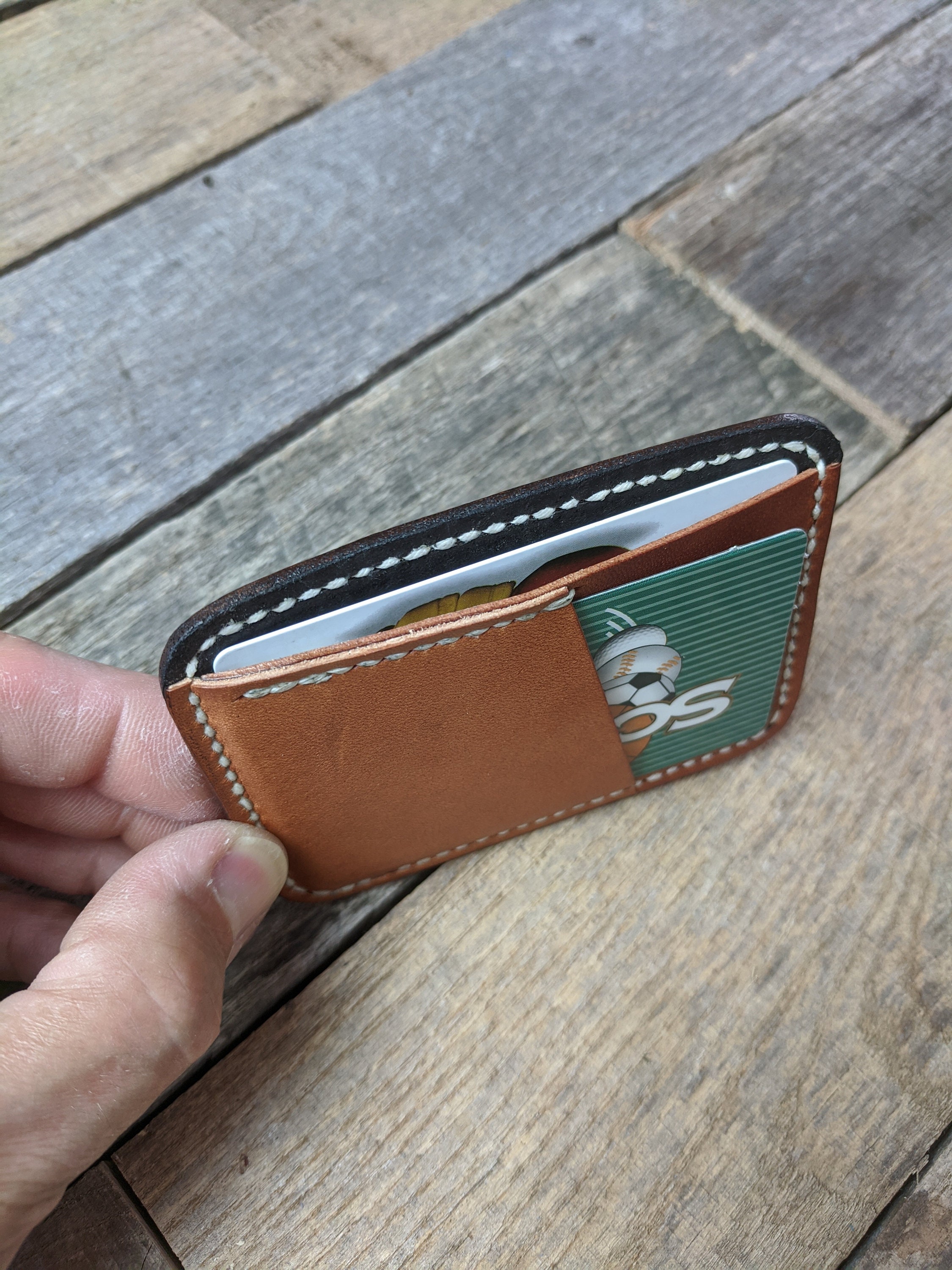 Hand Tooled Leather Front Pocket Wallet with Western Flower Art, Slim ...