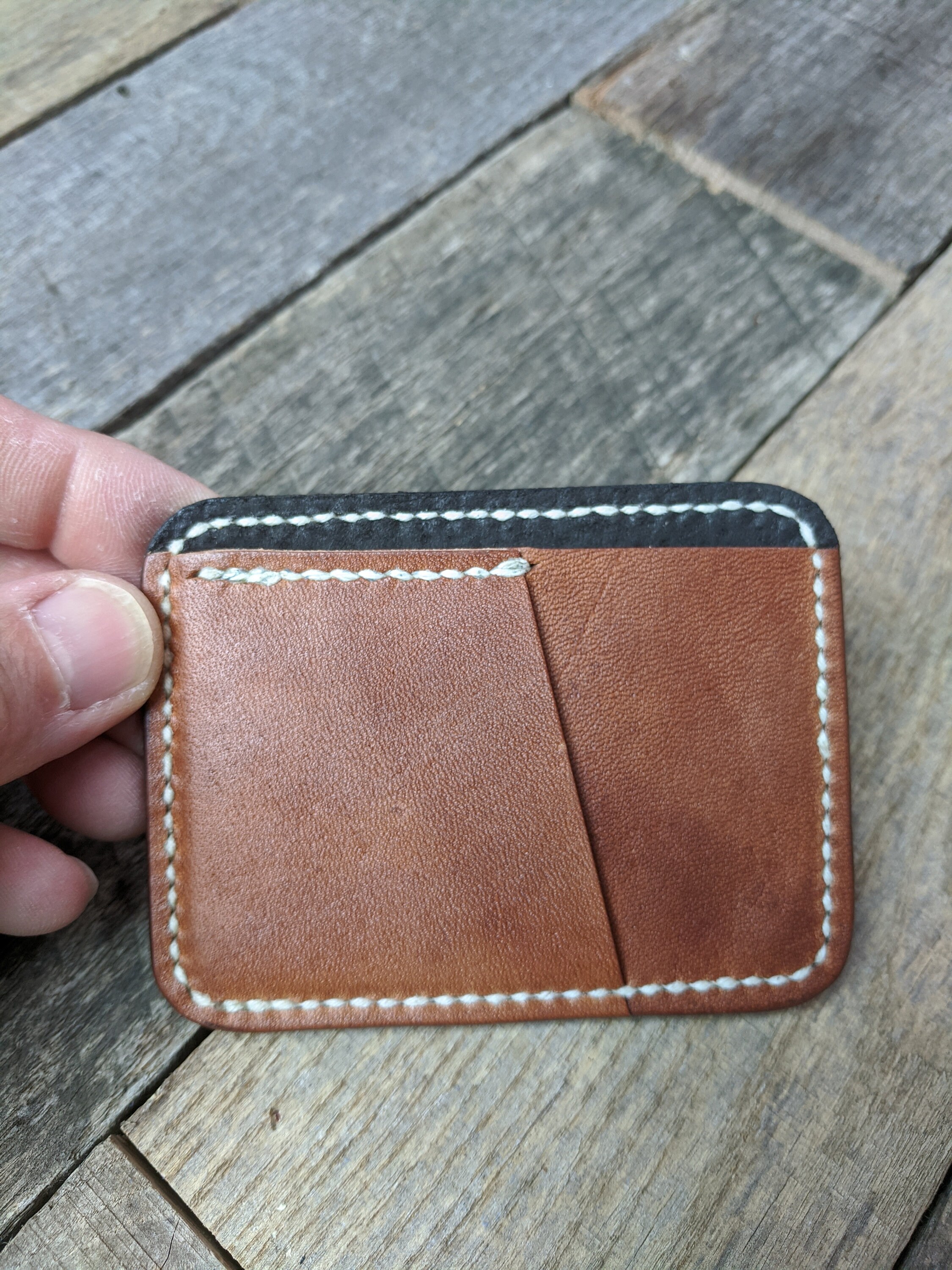 Hand Tooled Leather Front Pocket Wallet with Middle Finger Design, Slim ...